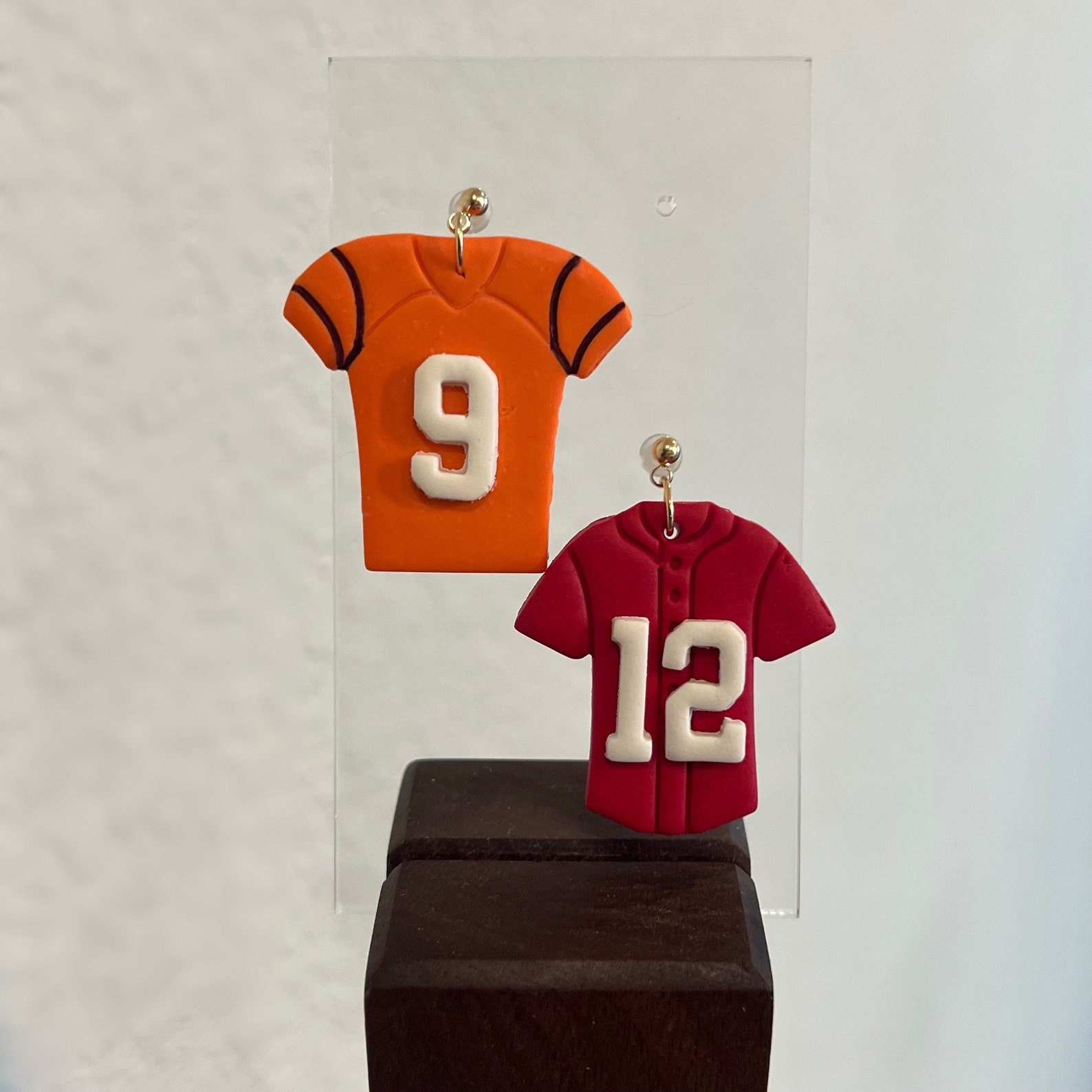 Custom Football/baseball Jersey Earrings - Etsy