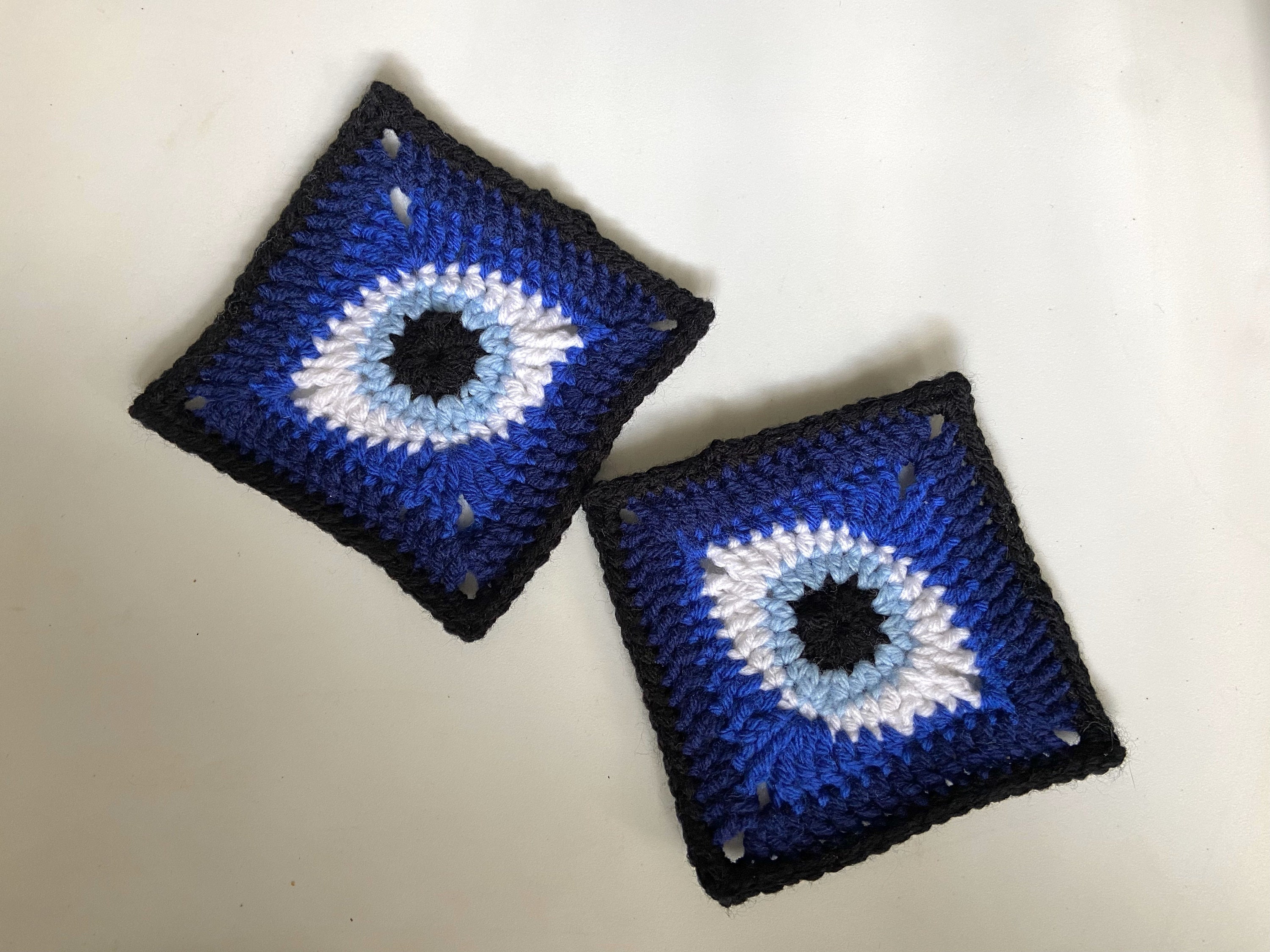 Crochet Evil Eye Diamond Granny Square PDF Pattern - Etsy