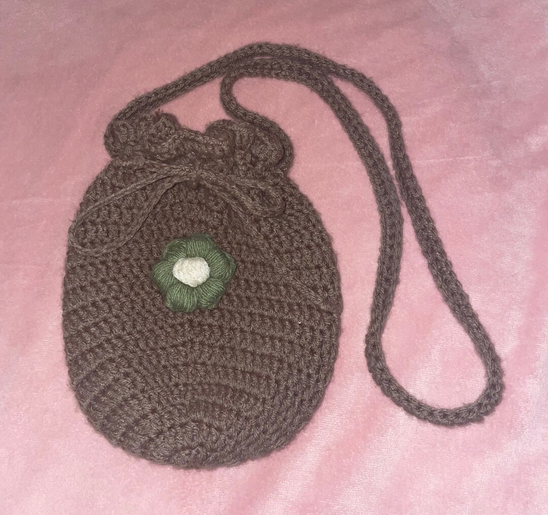 Aesthetic Crochet Drawstring Pouch Bag - Etsy