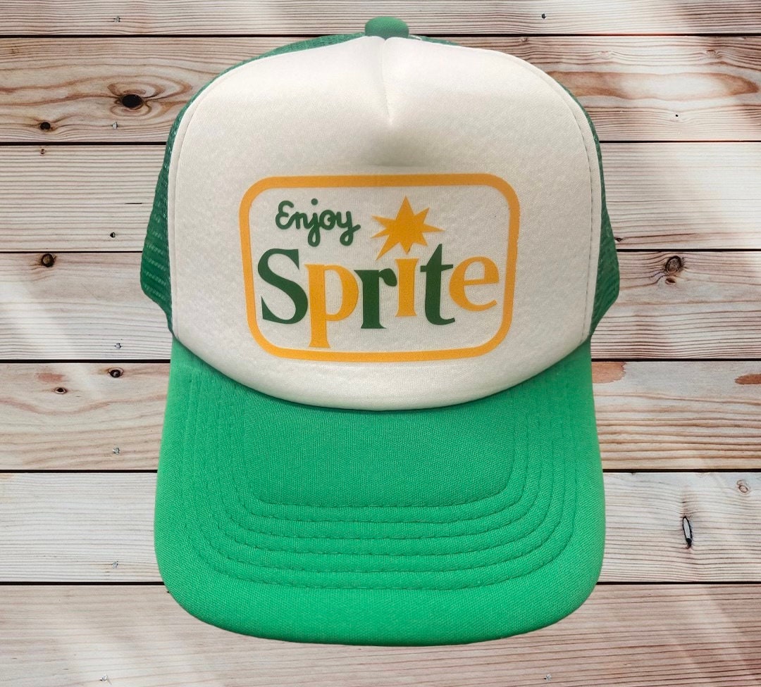 Enjoy Sprite Trucker Hat | Vintage Green Classic Mesh Snapback | Unisex ...