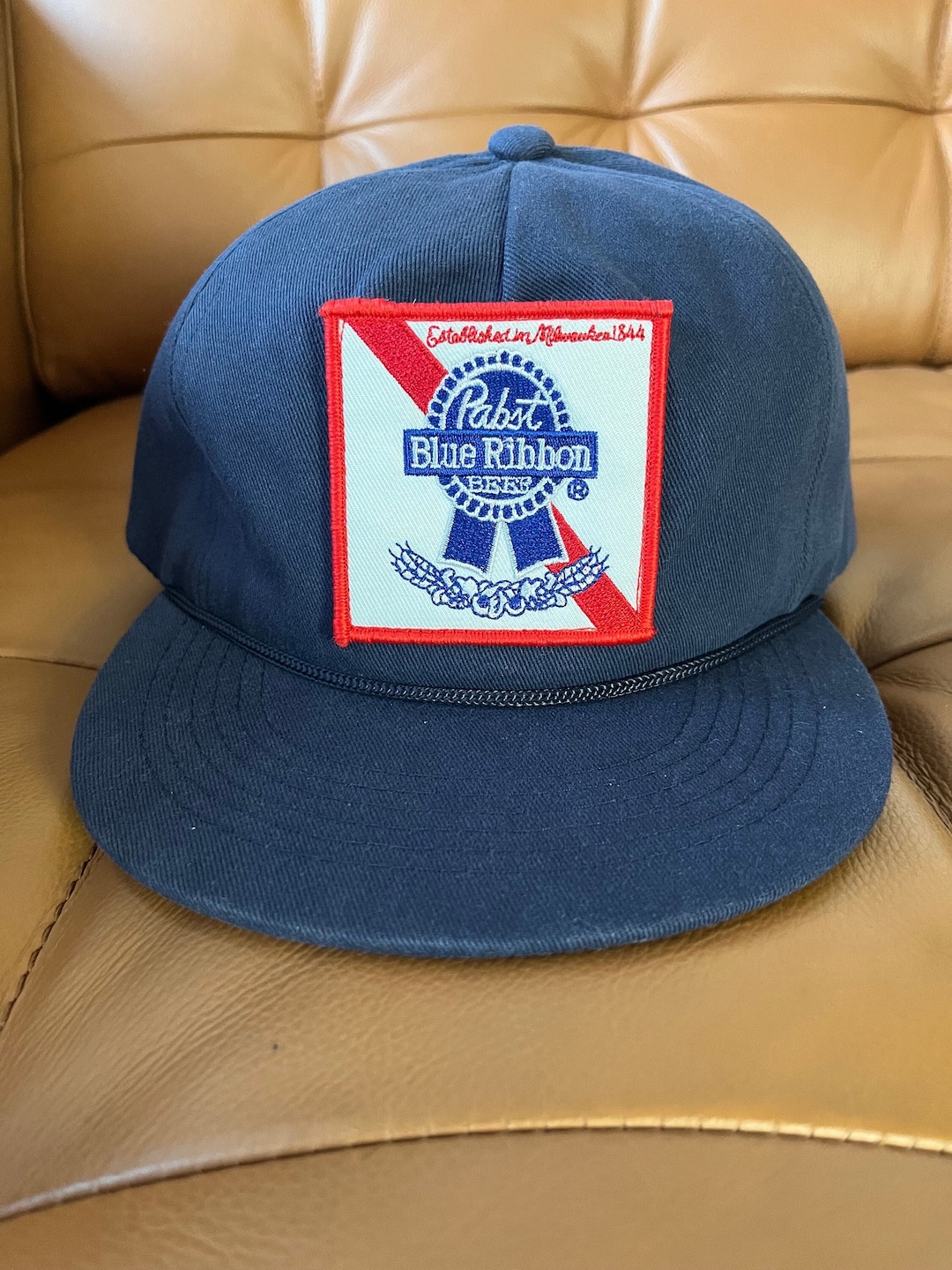 Original Pabst Blue Ribbon Hat | Navy Vintage Rope Snapback - Etsy