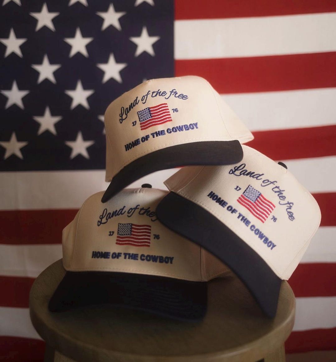 Original Land of the Free//home of the Cowboy Trucker Hat | Vintage ...