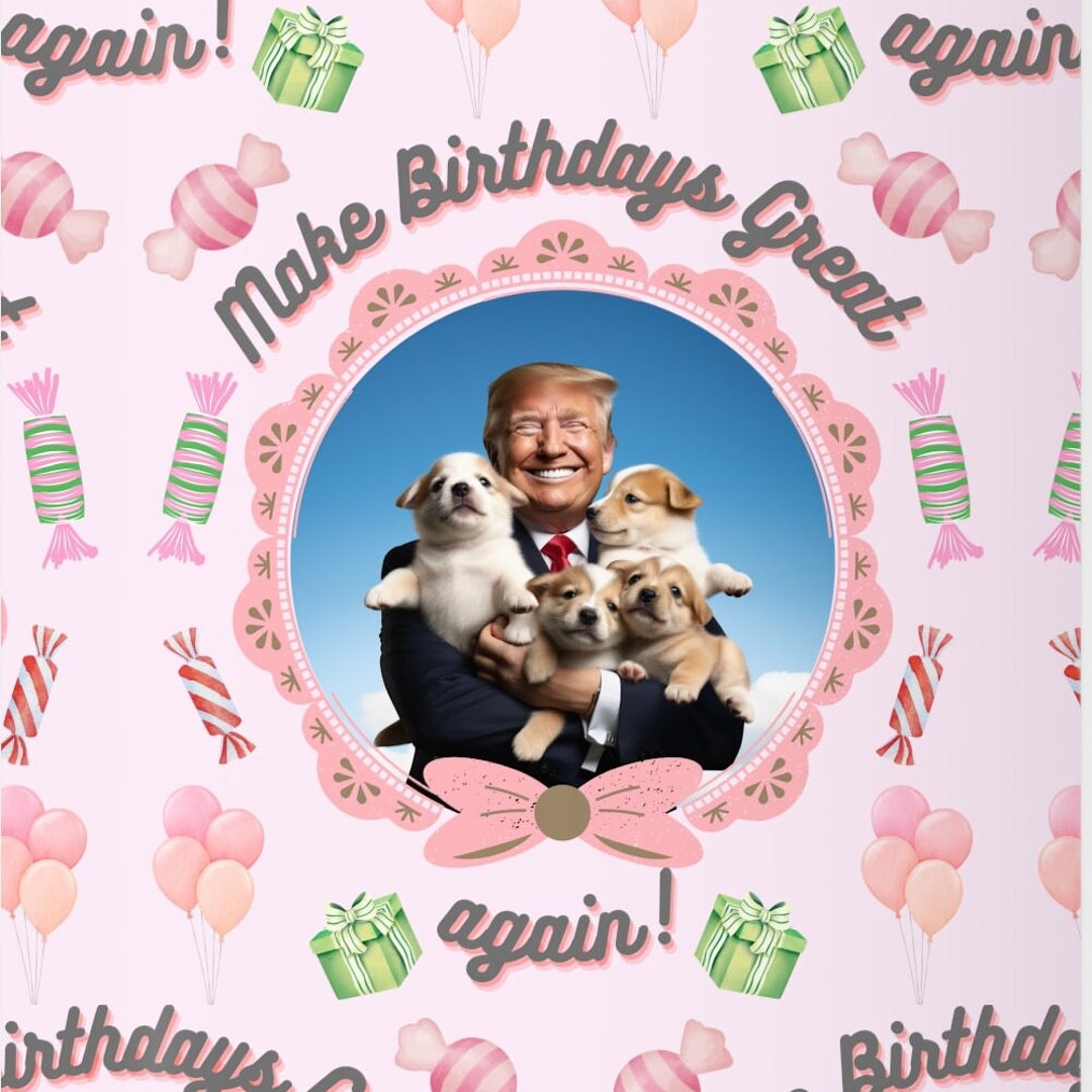 Funny Donald Trump MAGA 2024 Pink Birthday Gift Wrapping Paper - Etsy