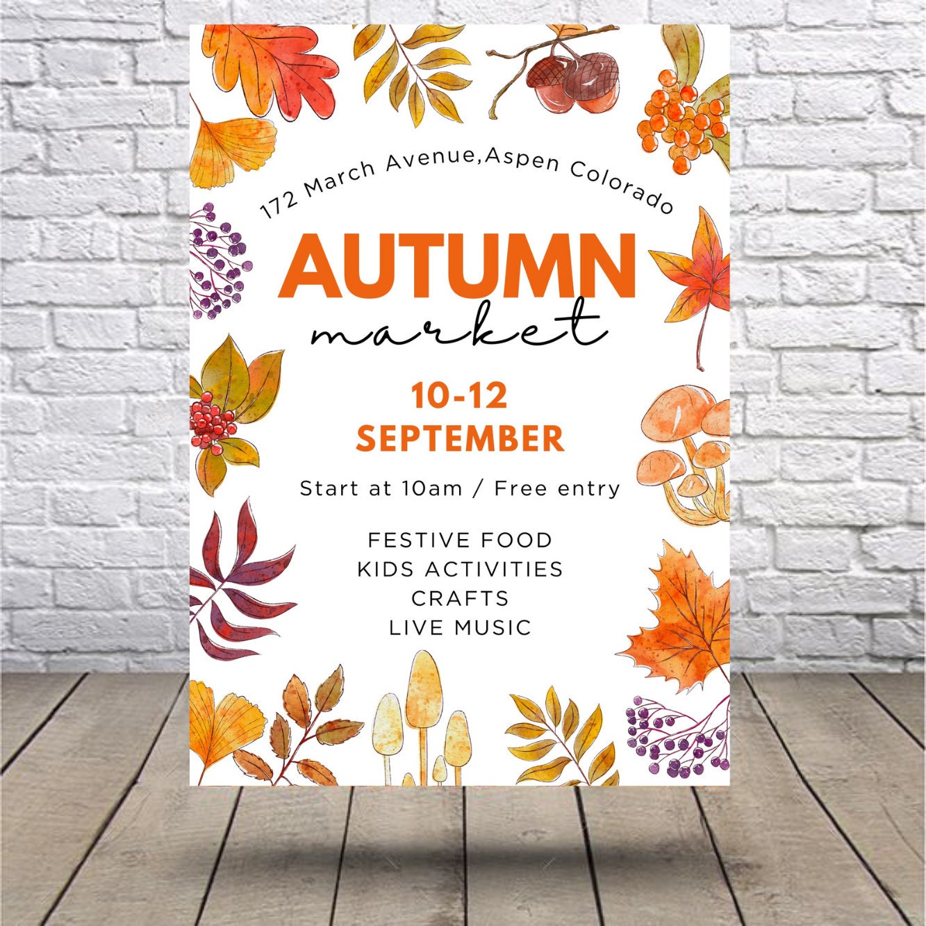 Editable Fall Market Flyer | Craft Fair, Digital Download, Printable ...