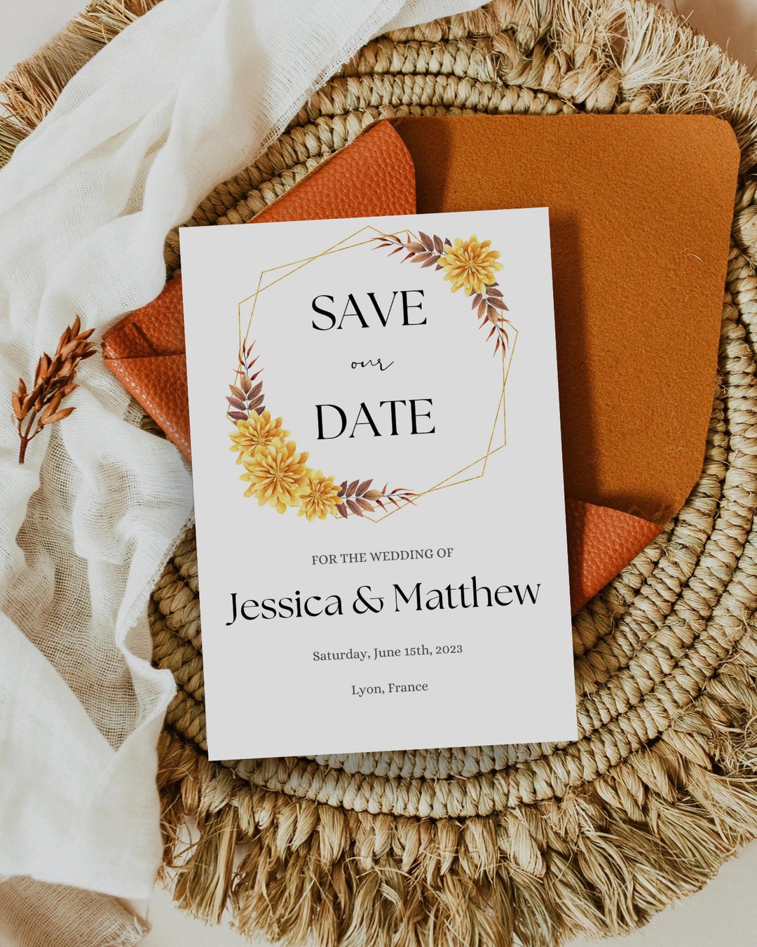 Save the Date Fall Invitation Template Wedding Autumn Save - Etsy