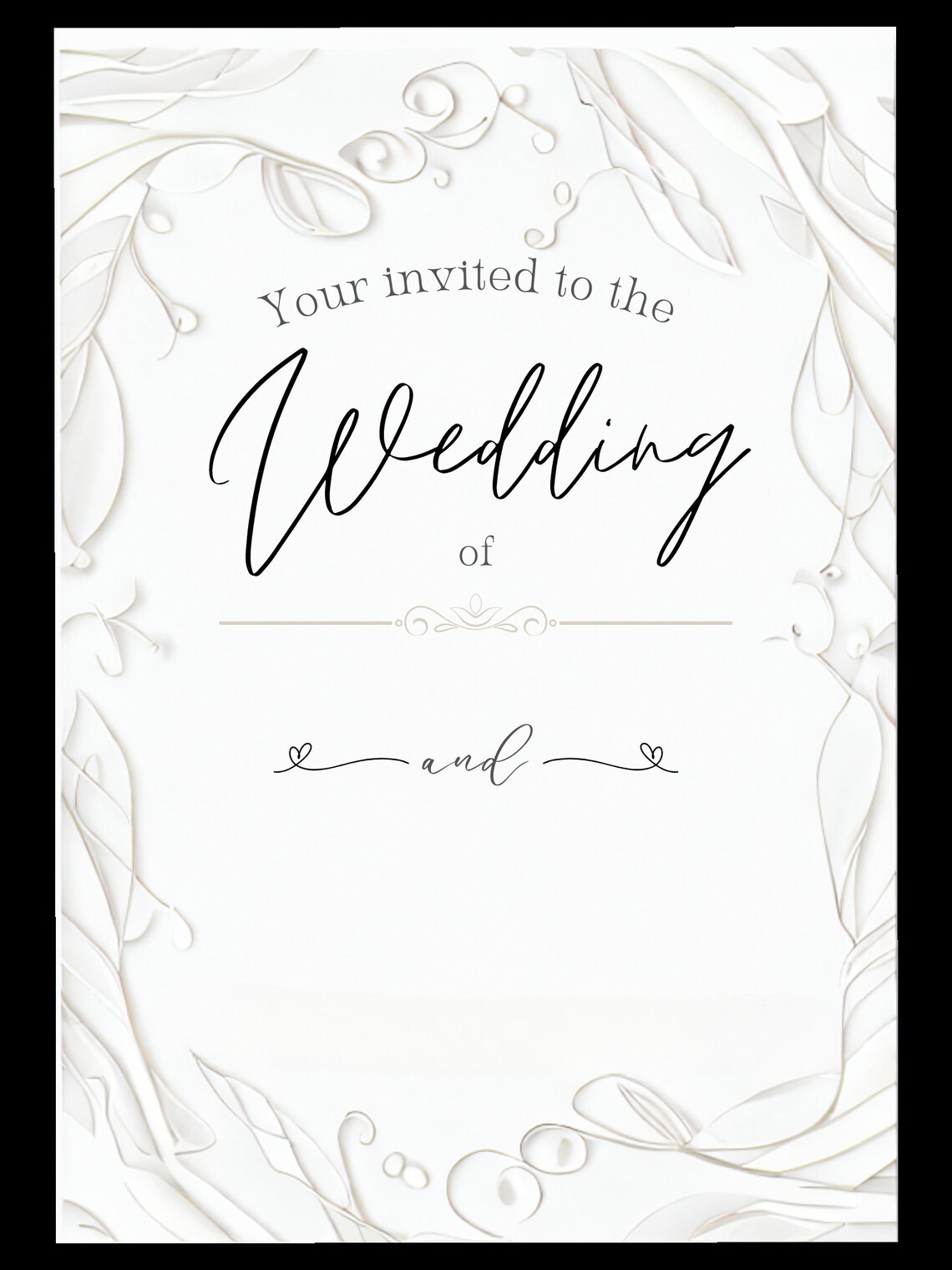 Simple Elegant Wedding Invitation Template DIY White - Etsy