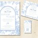 DIY Italian Blue Floral Wedding Invitation Suite | DIGITAL DOWNLOAD ...