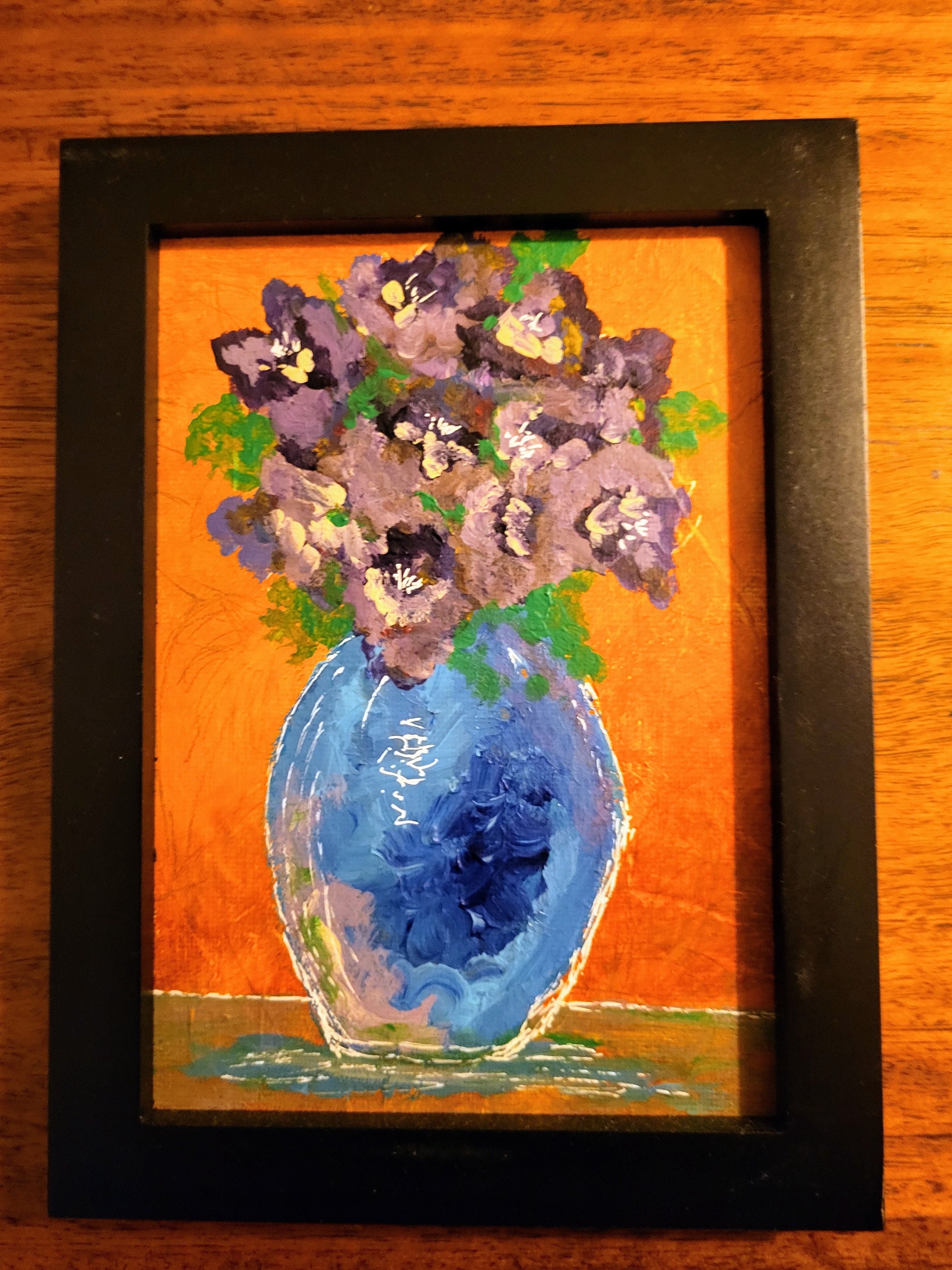 Acrylic Paintings of Flowers in Vases 5x7 Framed - Etsy