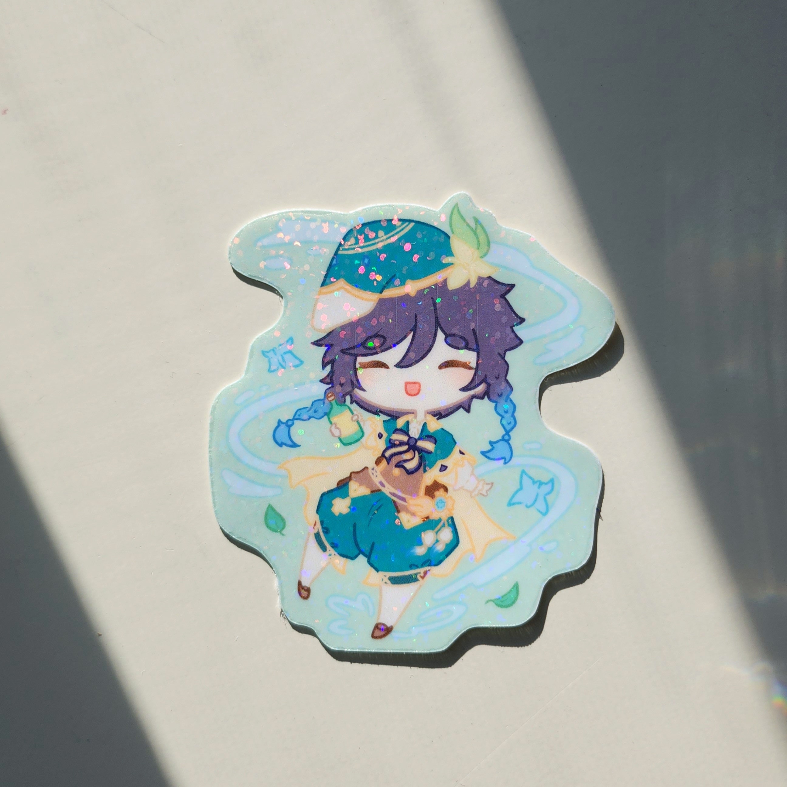 Genshin Impact Anemo Boys Stickers | Glossy + Holographic Stickers ...