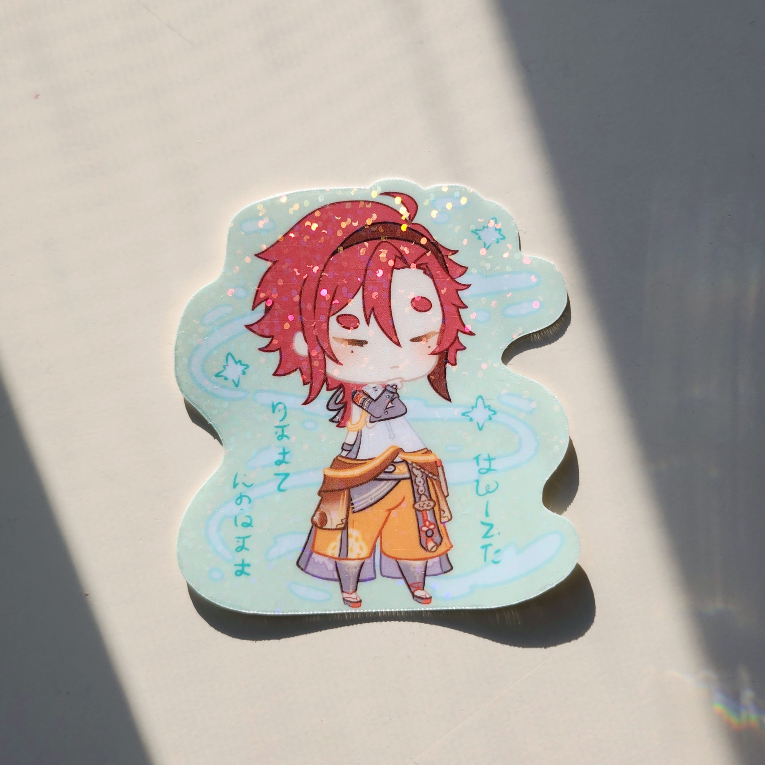 Genshin Impact Anemo Boys Stickers | Glossy + Holographic Stickers ...