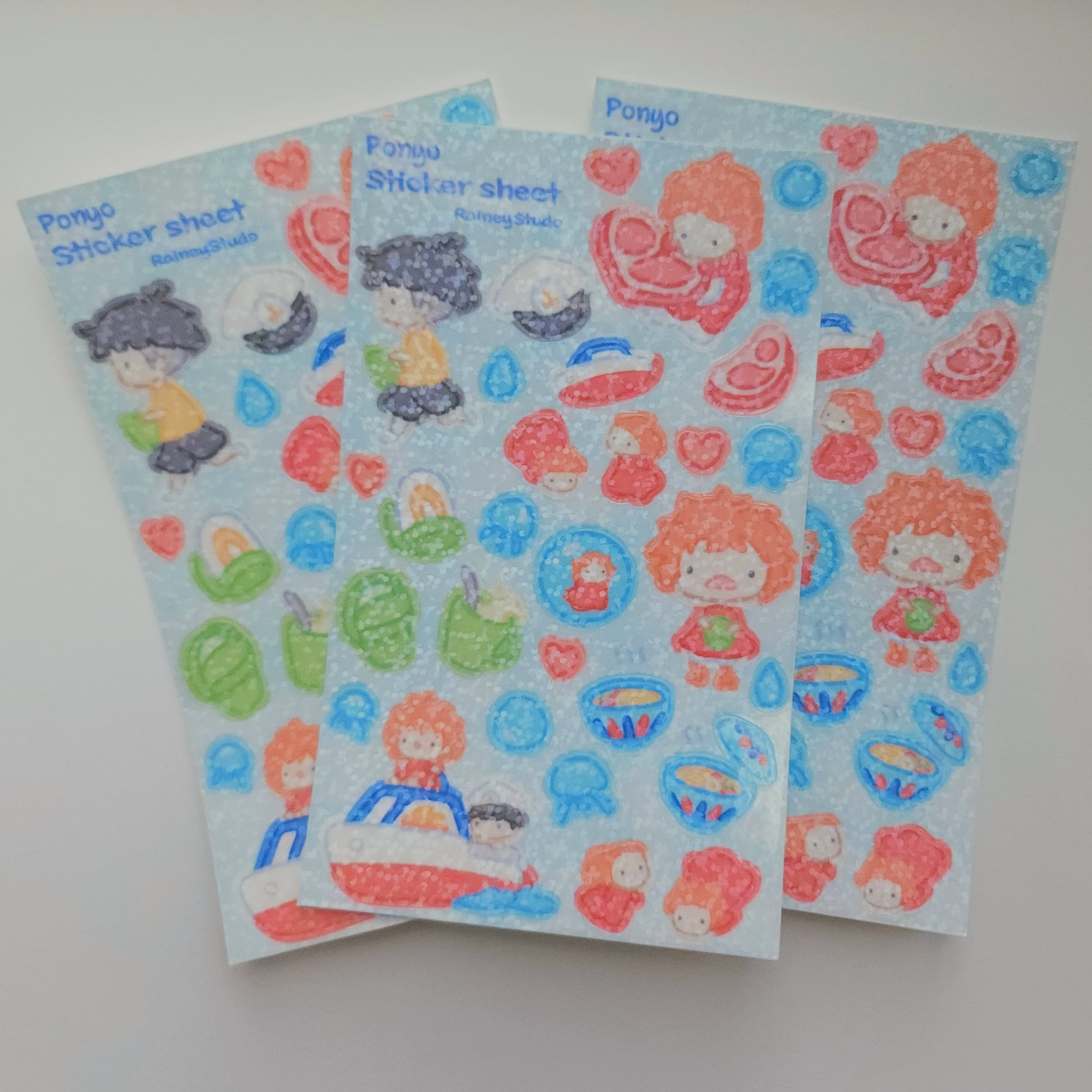 Ponyo Sticker Sheet Holographic Sticker Sheet - Etsy