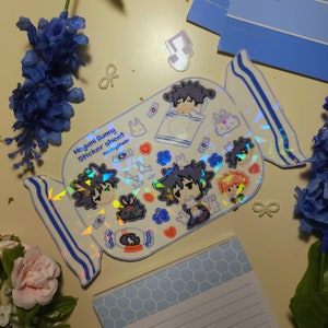 Megumi White Rabbit Candy Sticker Sheet | Holographic - Etsy