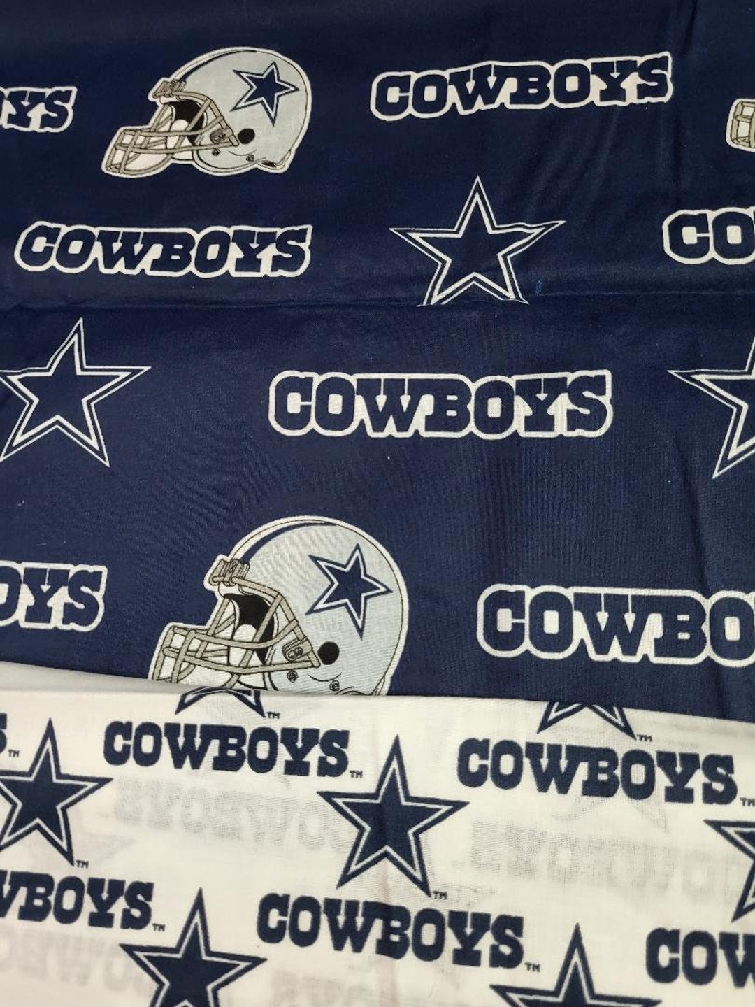 Dallas Cowboys NFL Fabric Bundle Blue White Stars End of a Project Shop ...