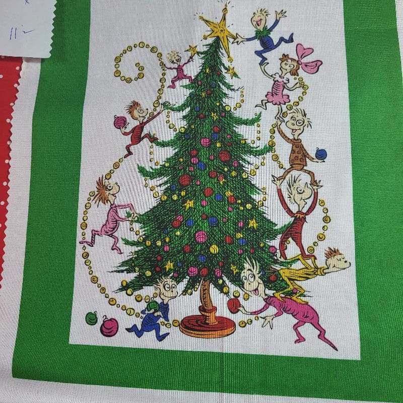 The Grinch Fabric Panel - Etsy