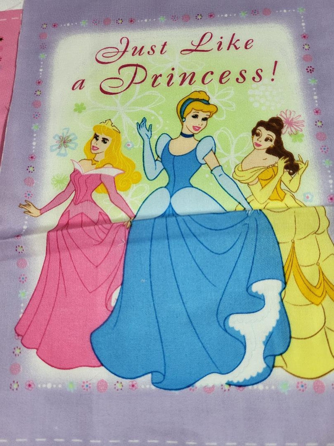 Pink Disney Princess Purple Fabric Bundle Sale 7 Quilt Blocks 2 Yards ...