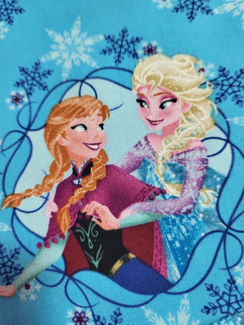 Blue Background Frozen Fabric Ana Elsa Olaf CP53321 Sisters 3 1/2 Yards ...