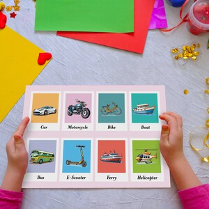 16 Transportation Vehicles Flashcards - Etsy