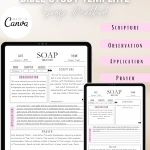 SOAP Bible Study Template, Bible Passage Summary, Bible Verse Summary ...