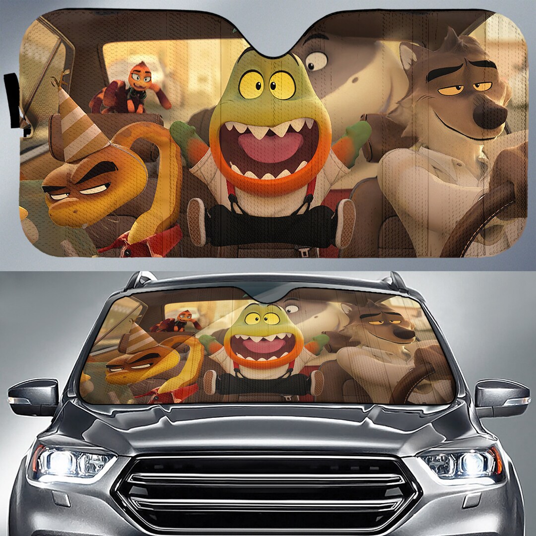 The Bad Guys Car Sun Shade the Bad Guys Cartoon Car Sunshade - Etsy