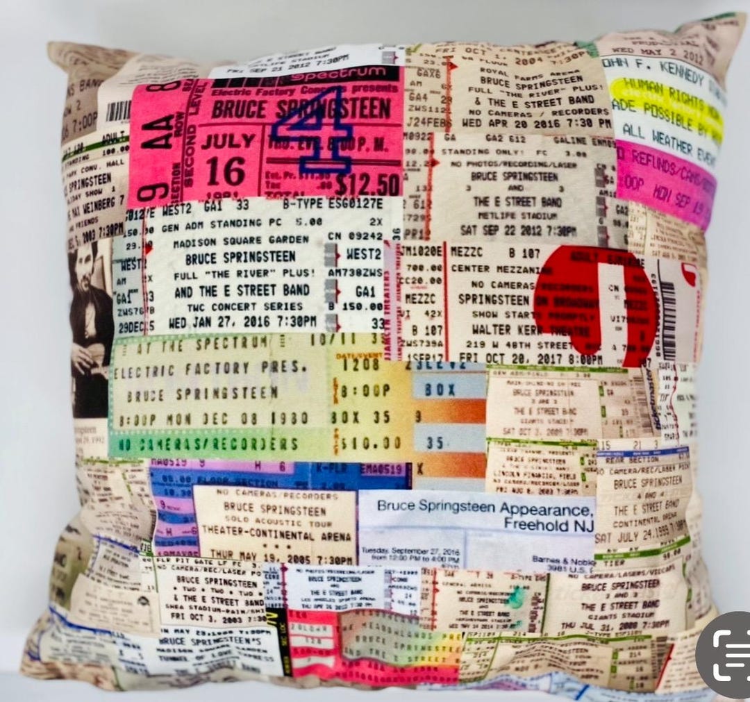 SPRINGSTEEN Ticket Stub Pillow - Etsy