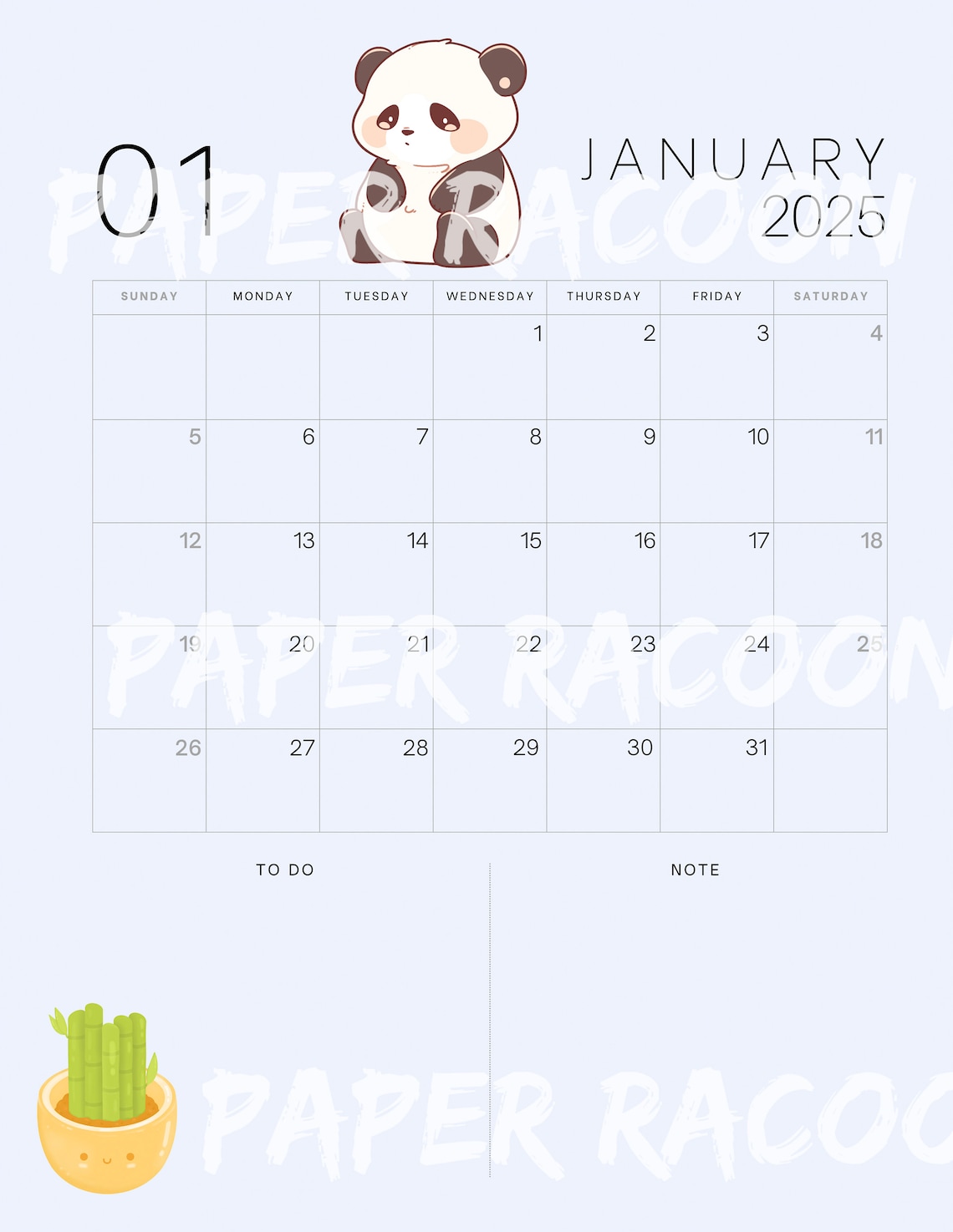 2025 Kawaii Animal Friends Monthly Calendar - Etsy