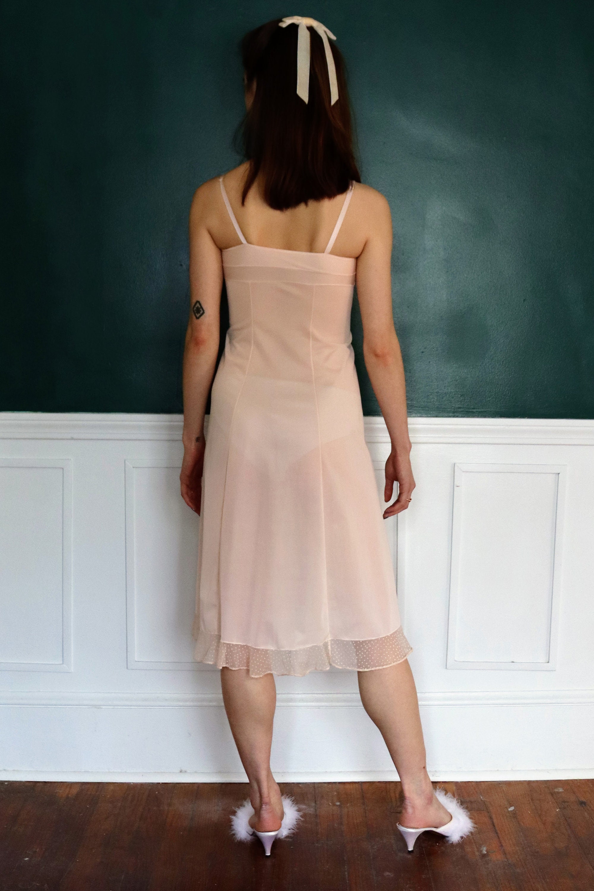 1950s Pink Swiss Dot Slip - Etsy