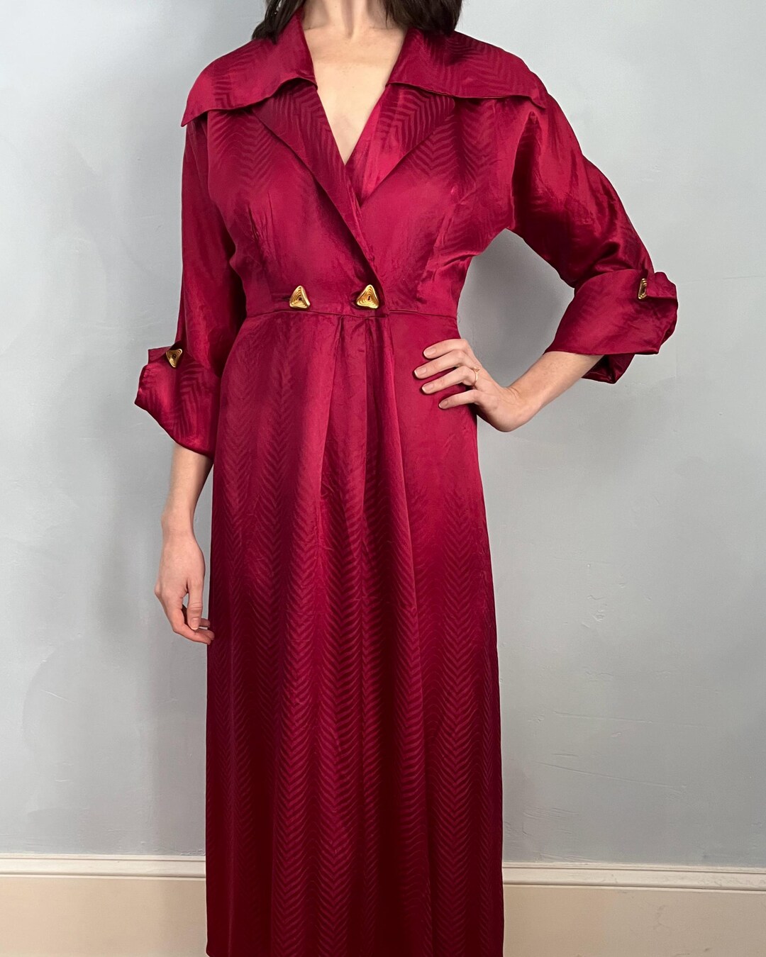 1940s Burgundy Robe - Etsy