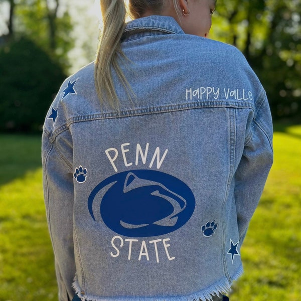 College Jean Jacket - Etsy