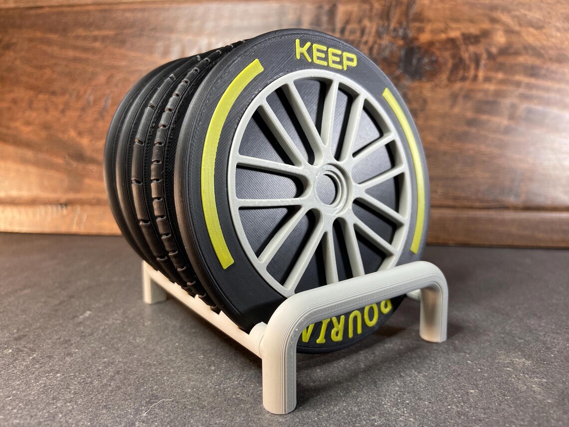 F1 Tire Coaster Set || 3D Printed Coaster Set of 5, Pirelli Style ...