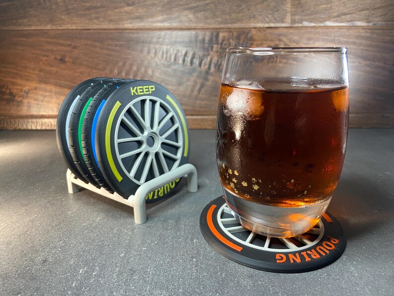 F1 Tire Coaster Set || 3D Printed Coaster Set of 5, Pirelli Style ...