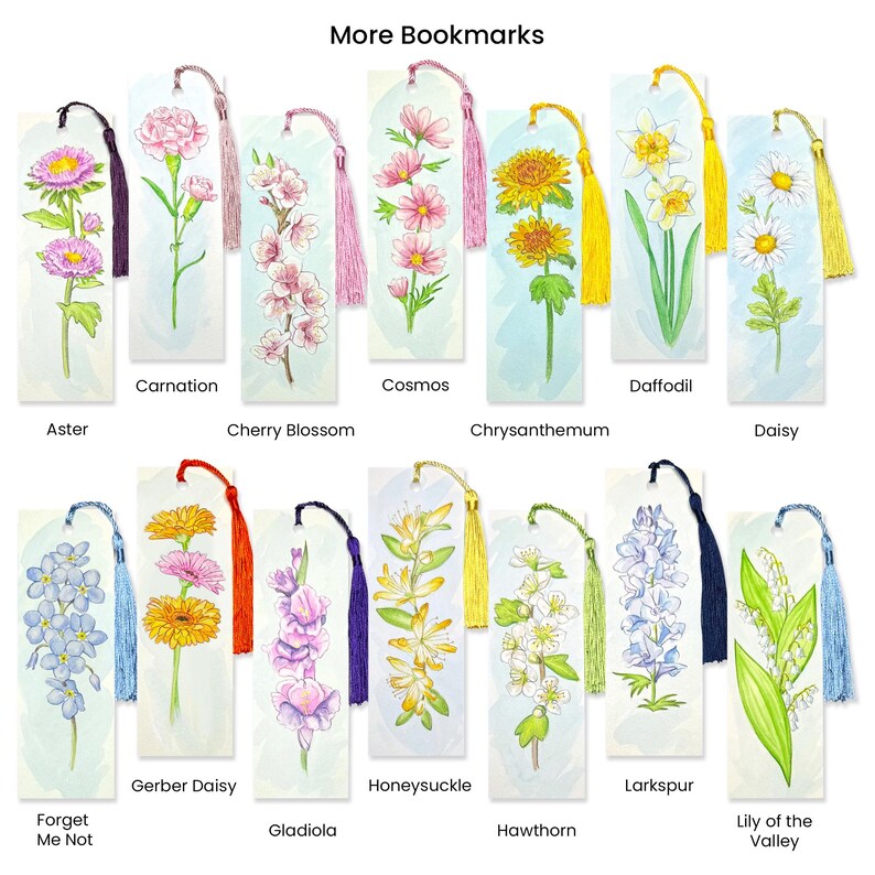 Hand-painted Cosmos Bookmark - Etsy