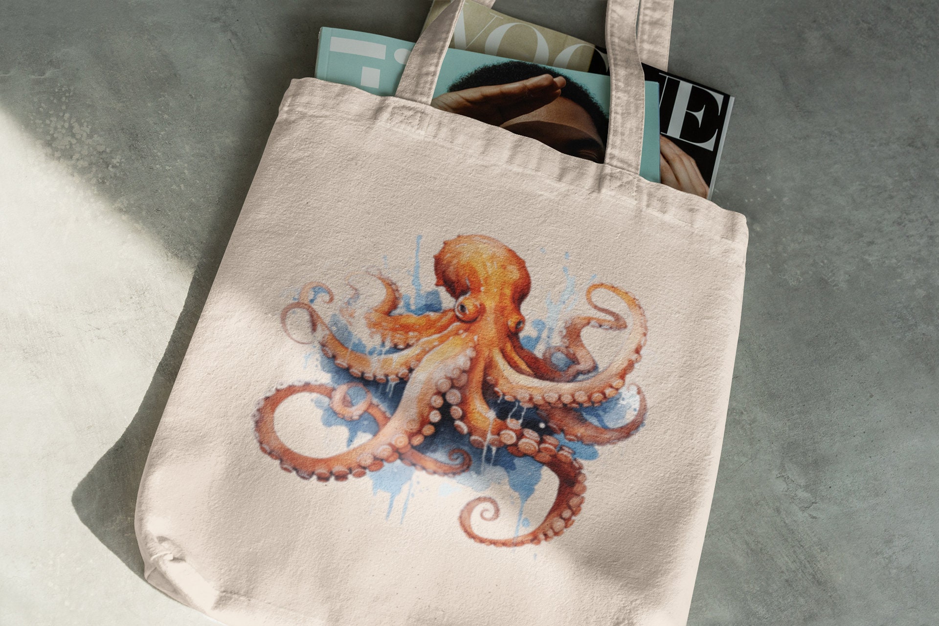 Octopus Tote Bag Octopus Design Gift for Octopus Lovers Sea - Etsy