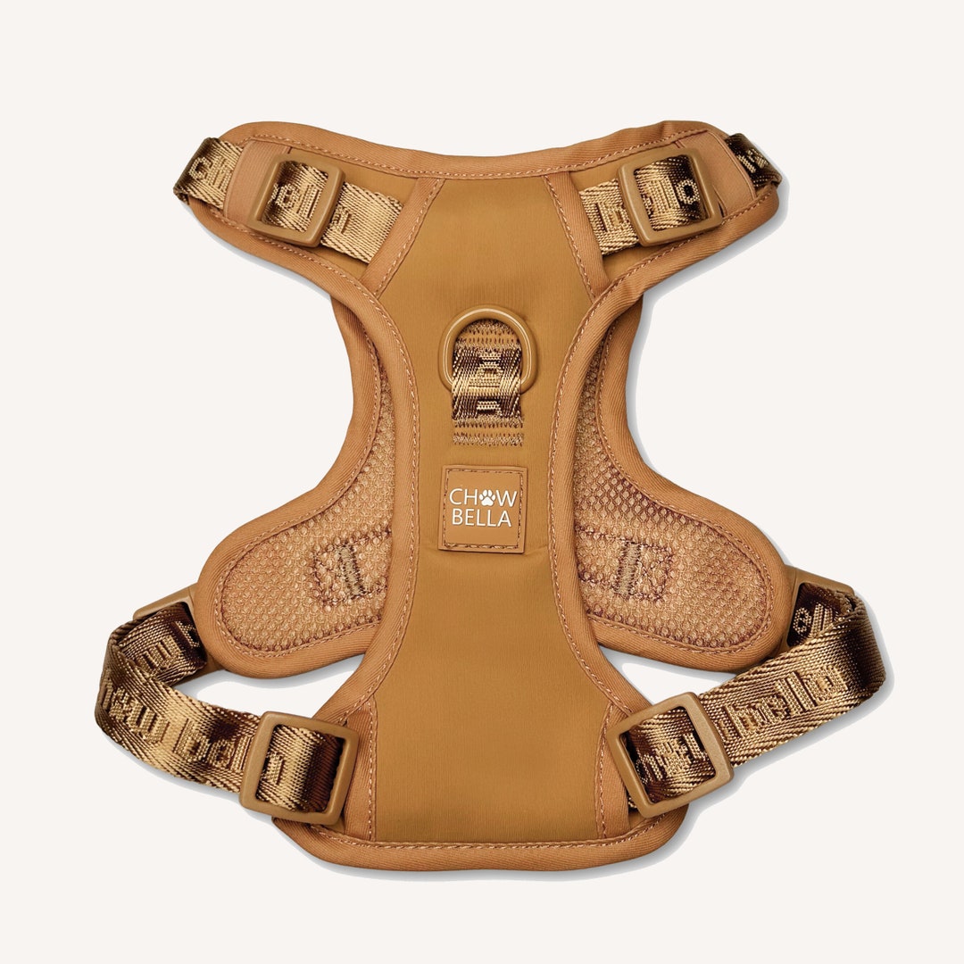 Tan Dog Harness Matching Luxury Set Adjustable | Tan | Waist Leash ...