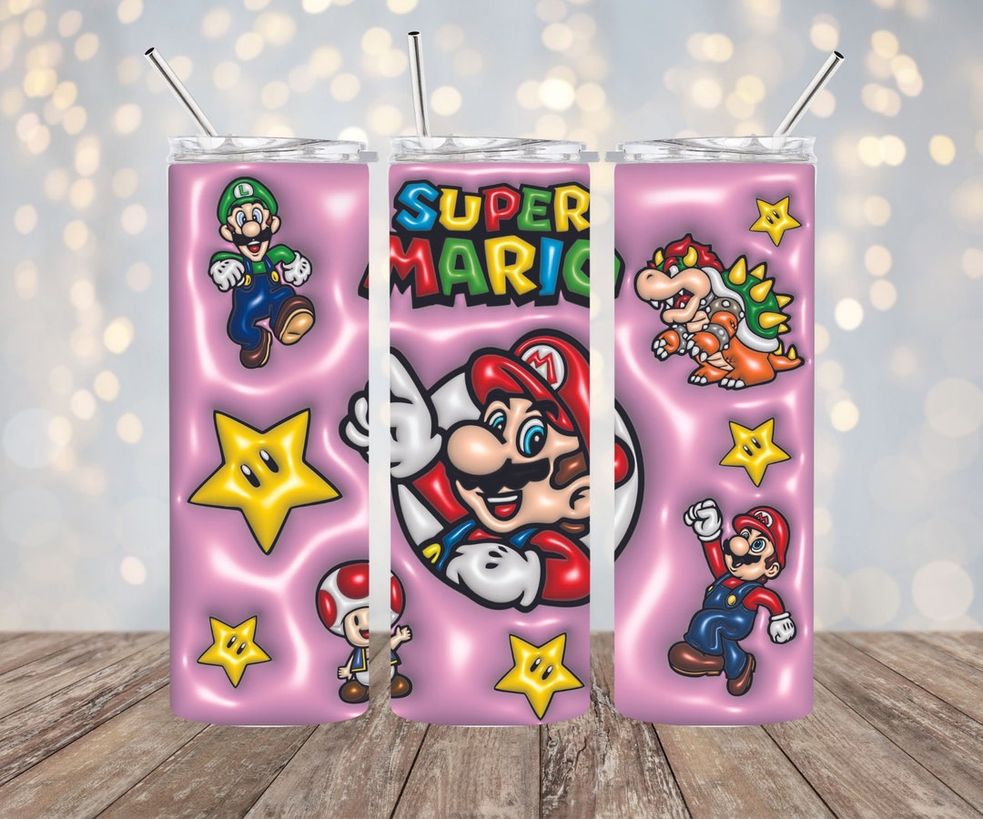 Pink Mario Inflated 20oz Skinny Wrap - Etsy