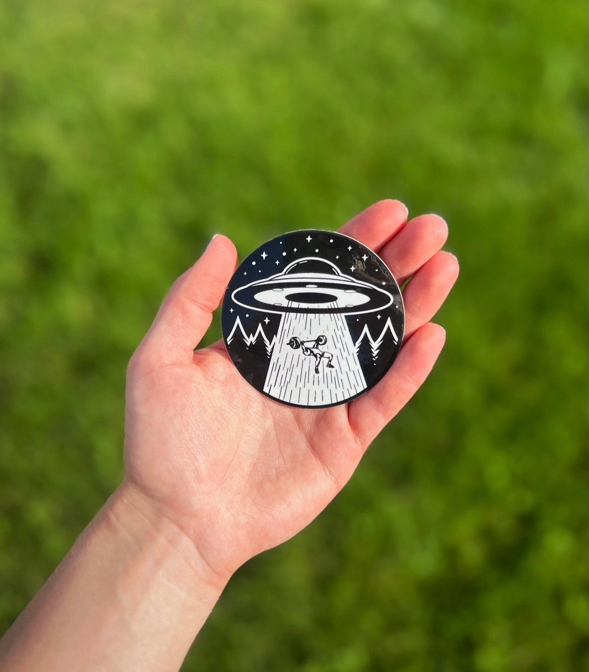 3x3 Alien Abduction Sticker / Waterproof / Scratchproof / Small Gift ...