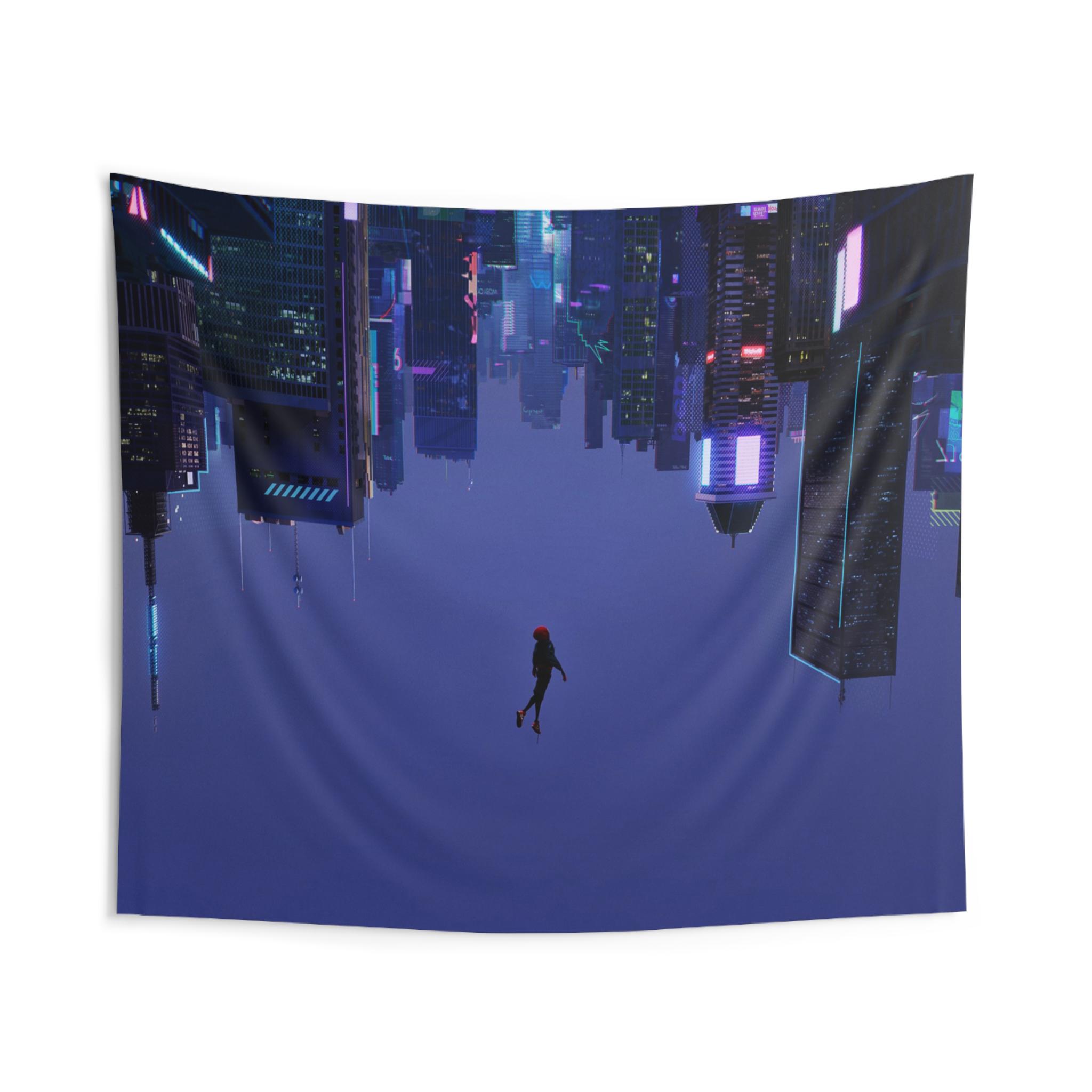 Spider-man: Into the Spider-verse Miles Morales MCU Movie Tapestry/flag ...