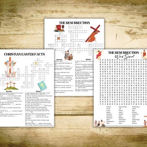 Easter Jesus' Resurrection Christian Crossword Puzzles Easter Word ...