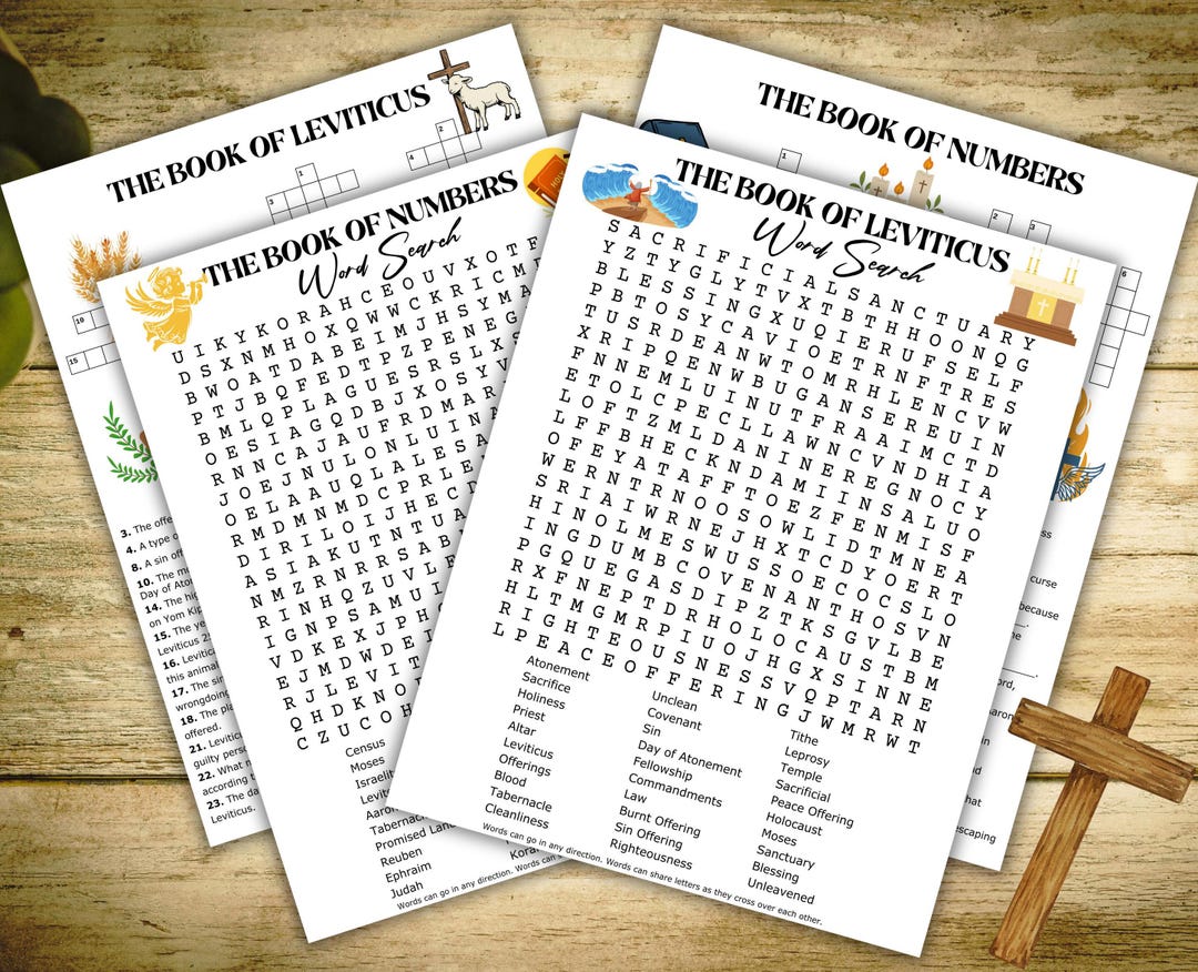 Leviticus and Numbers Christian Crossword Puzzles Religious Word Search ...