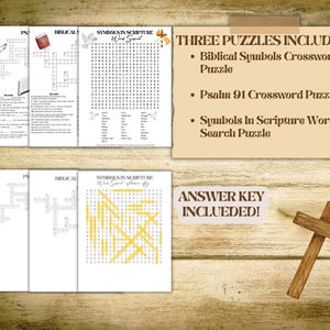 Psalm 91 and Bible Facts Christian Crossword Puzzles Religious Word ...