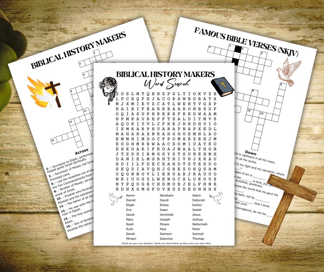 History Makers Bible Verses Christian Crossword Puzzles Religious Word ...