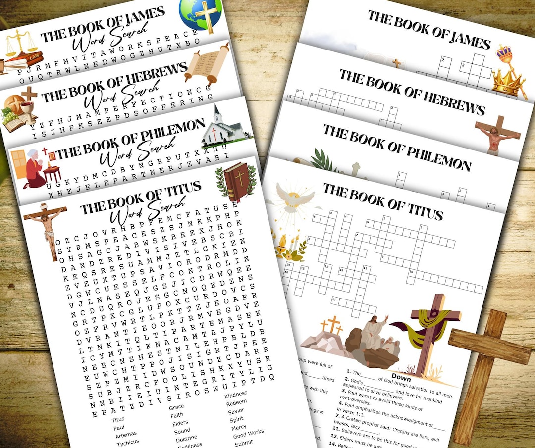 Titus Philemon Hebrews James Christian Crossword Puzzles Religious Word ...