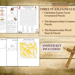 Easter Jesus' Resurrection Christian Crossword Puzzles Easter Word ...