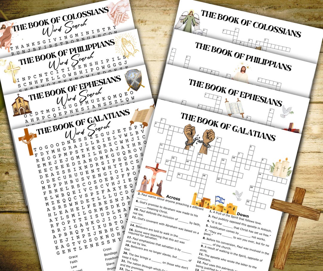 Galatians Ephesians Philippians Colossians Christian Crossword Puzzles ...