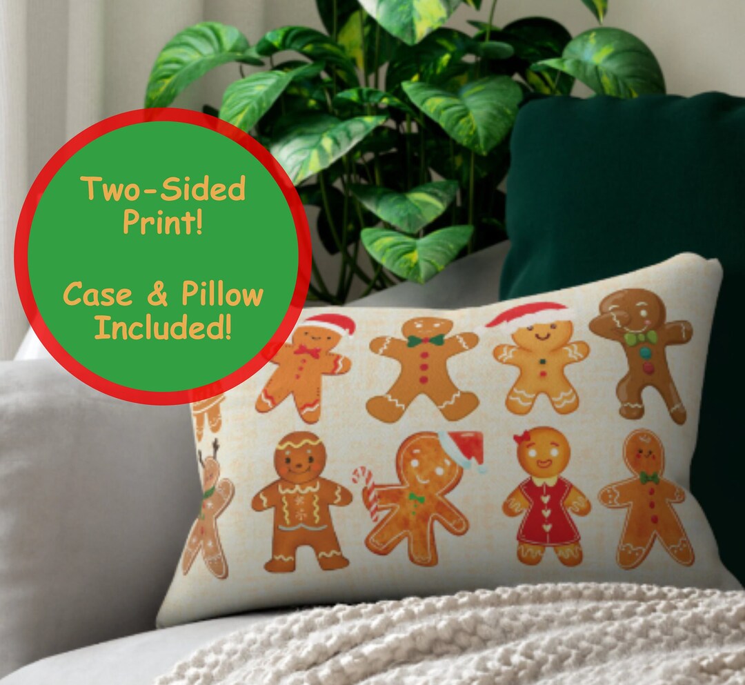 Gingerbread Man Christmas Pillow Gingerbread Man Pillow Christmas Home ...