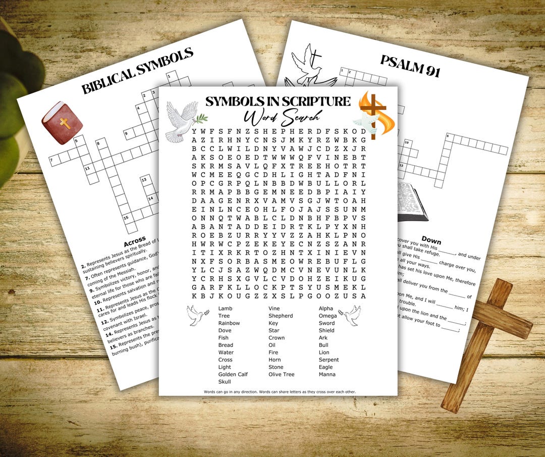 Psalm 91 and Bible Facts Christian Crossword Puzzles Religious Word ...