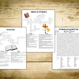 Psalm 91 and Bible Facts Christian Crossword Puzzles Religious Word ...