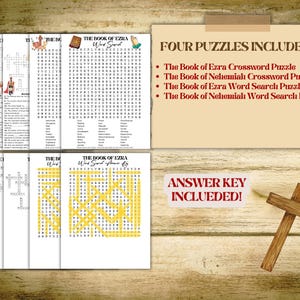 Ezra and Nehemiah Christian Crossword Puzzle Religious Word Search ...