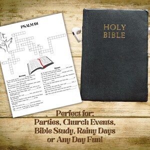 Psalm 91 and Bible Facts Christian Crossword Puzzles Religious Word ...