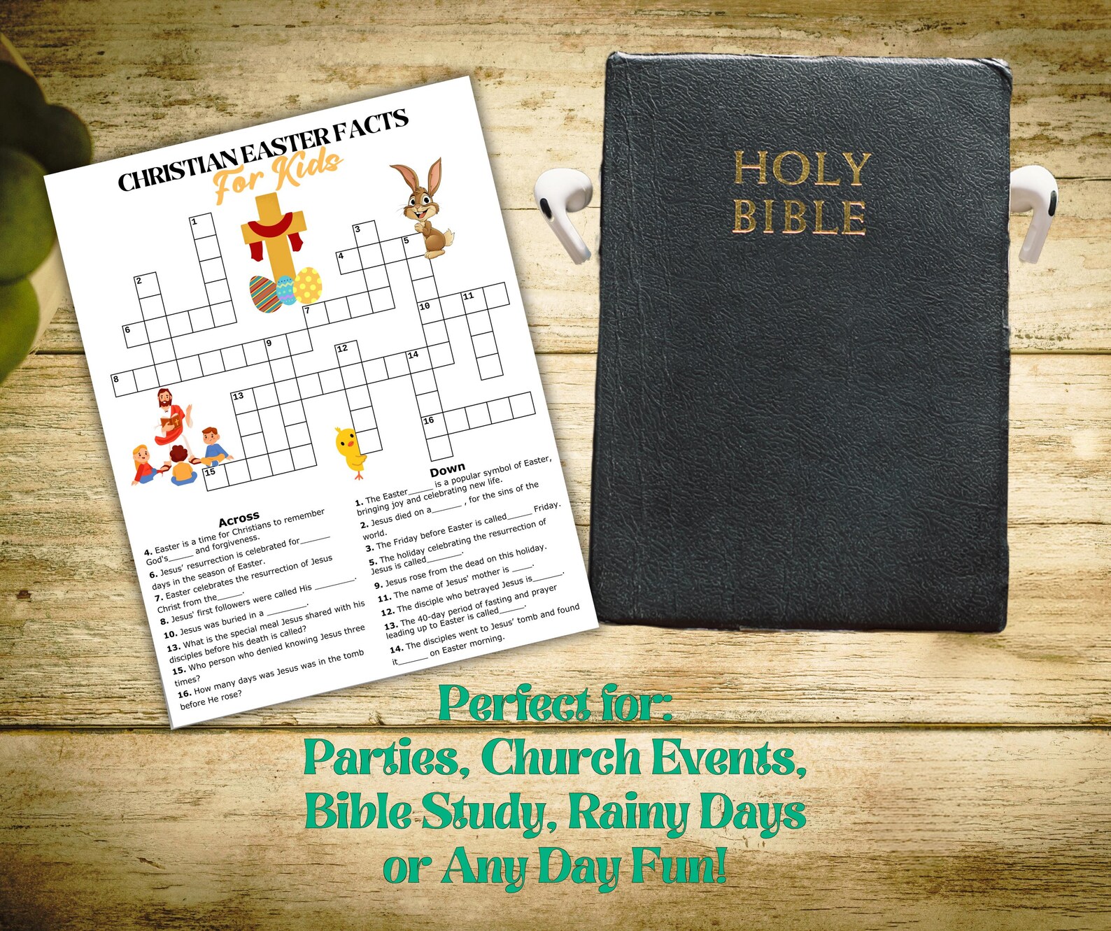 Kids Christian Crossword Puzzle Easter Word Search Puzzle Bible Study ...