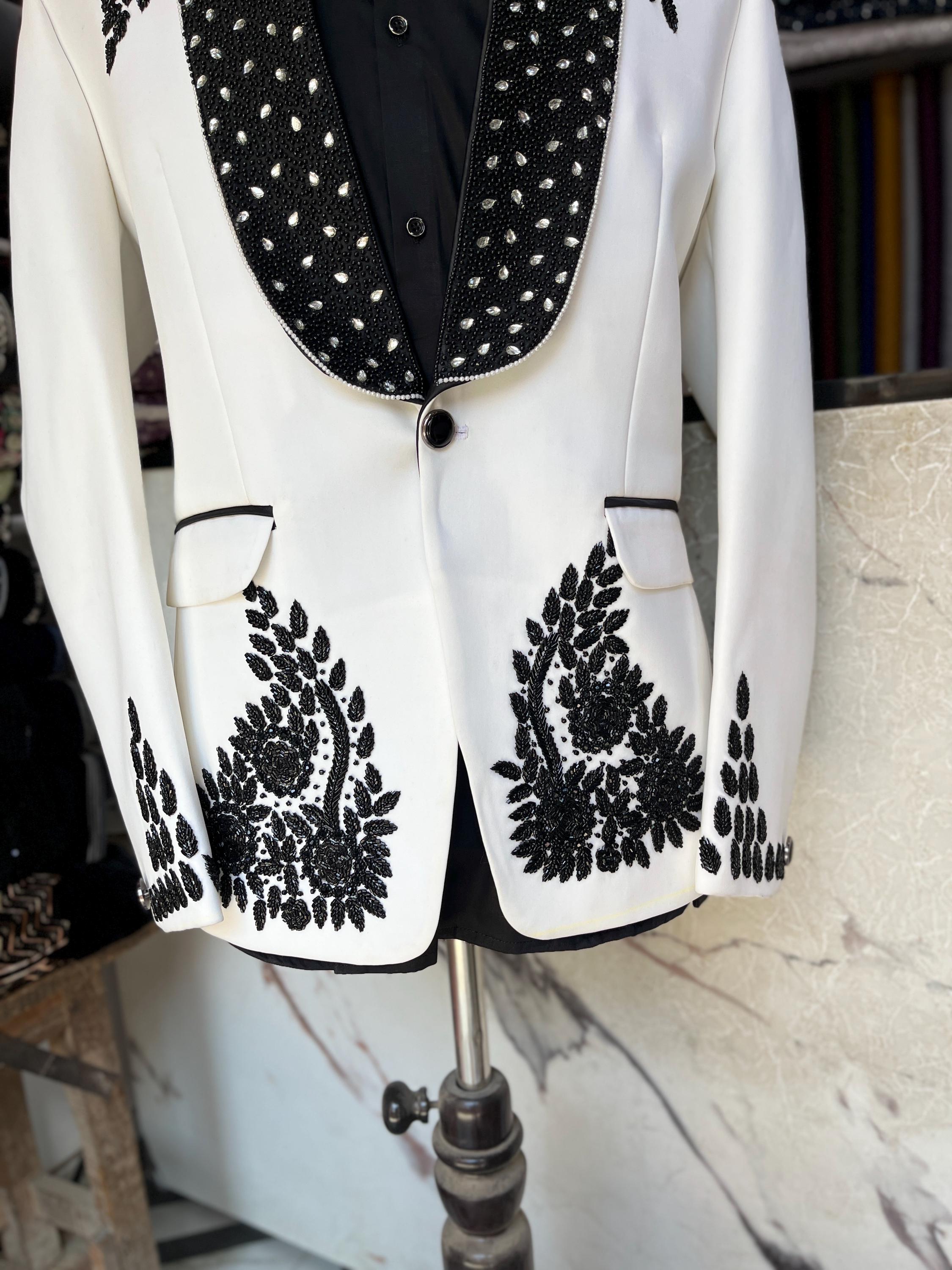 Men's Ivory Luxury Designer Tuxedo Suit Men's Customise Designer ...